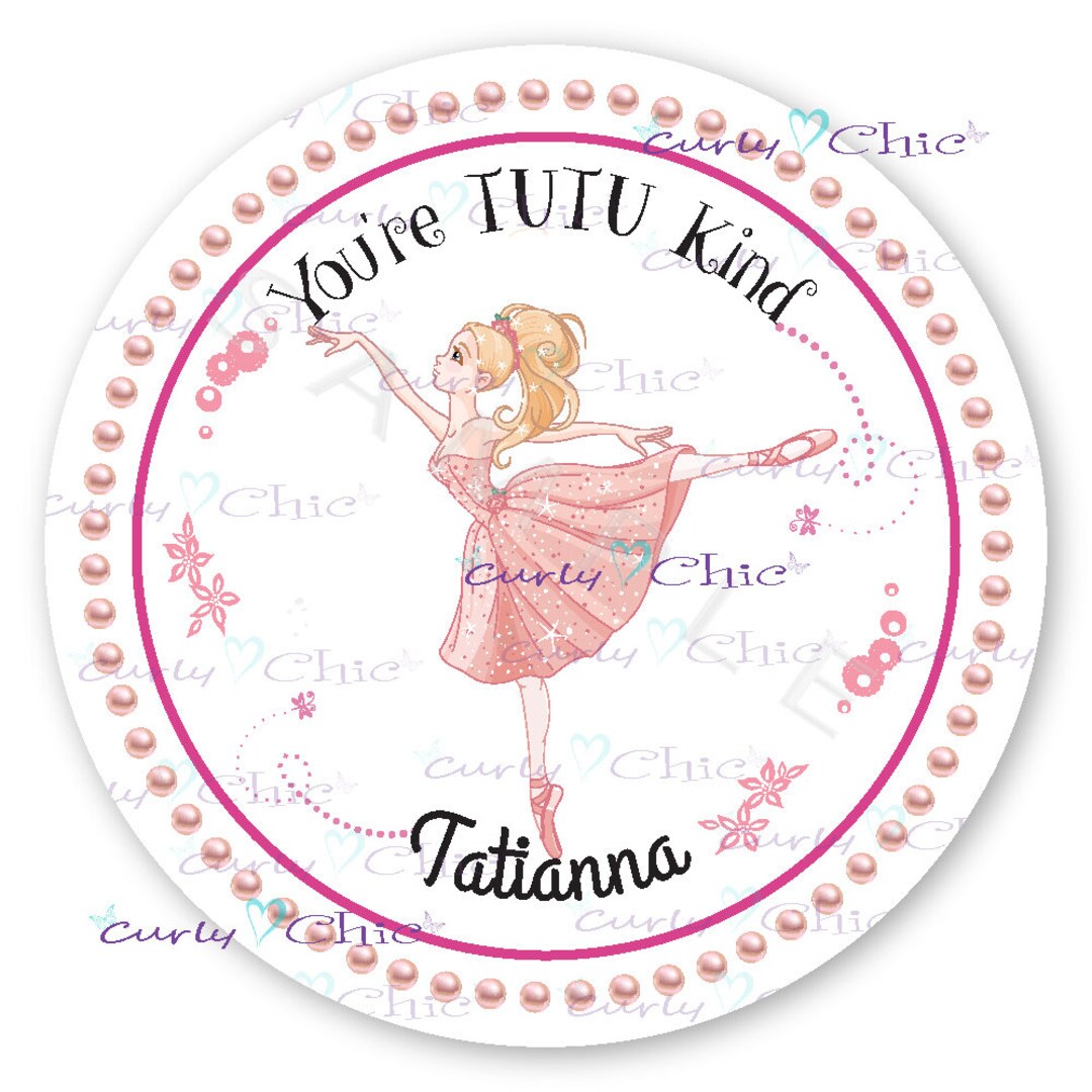 Happy Birthday Stickers custom Ballet Digital File pink Ballet Dancer ...