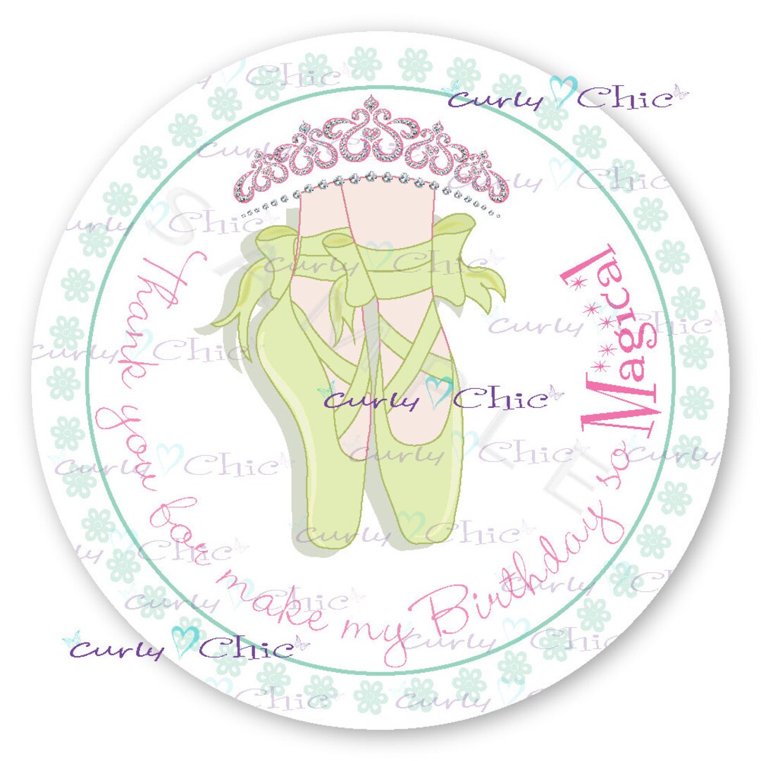 Ballerina Slipper Stickers custom Birthday Stickers personalized Girl ...