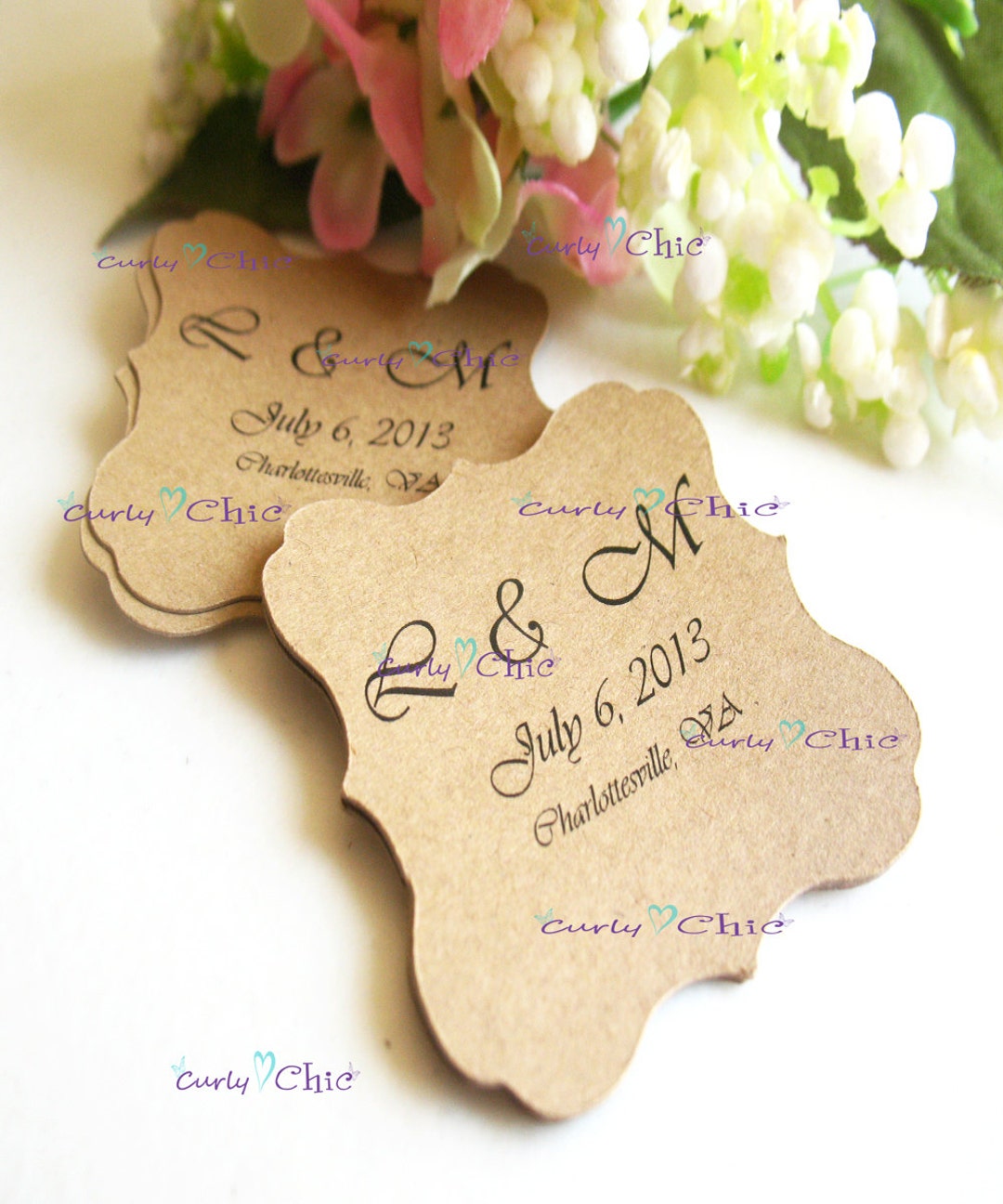 Personalized Square Bracket Tags Size 2.5" -thank You Gift Tags ...