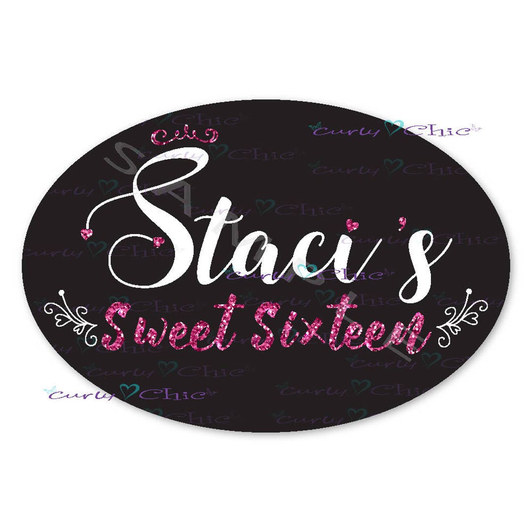 Sweet Sixteen Stickers personalized Quinceanera Labels custom Thank You ...