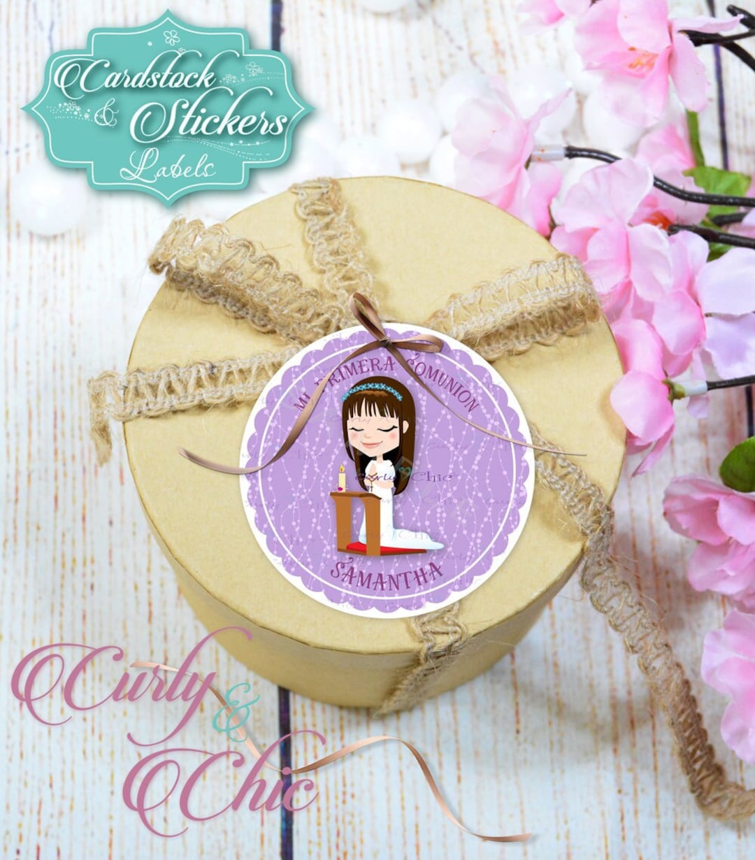 First Communion Stickers girl Prayer Labels personalized Confirmation ...