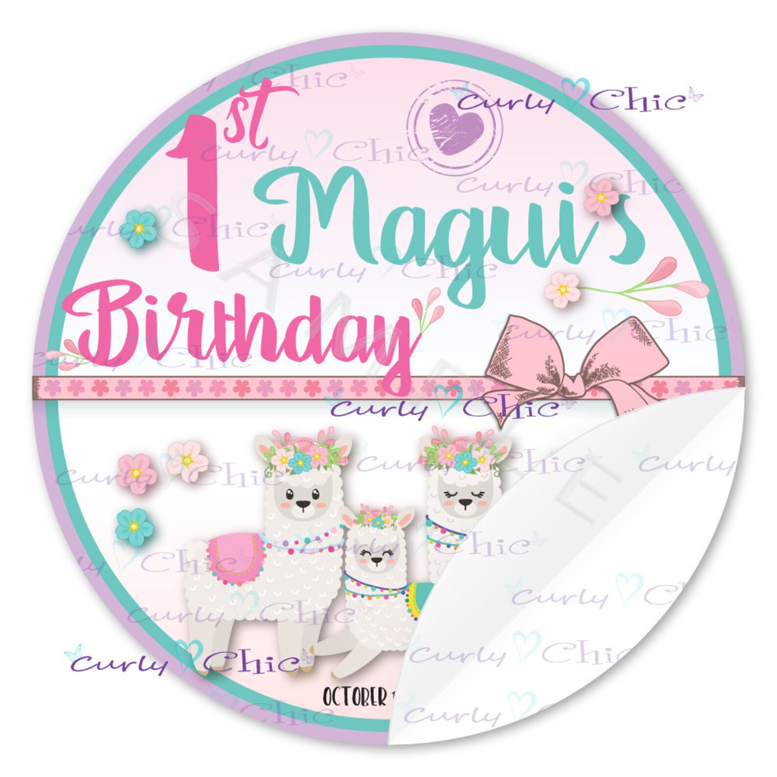 Happy First Birthday Stickers 1st Birthday Girl Labels | Etsy