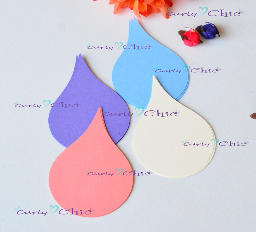 Sprinkle Raindrops Decorations -rain Drops Die Cut 4" -birthday Tags ...