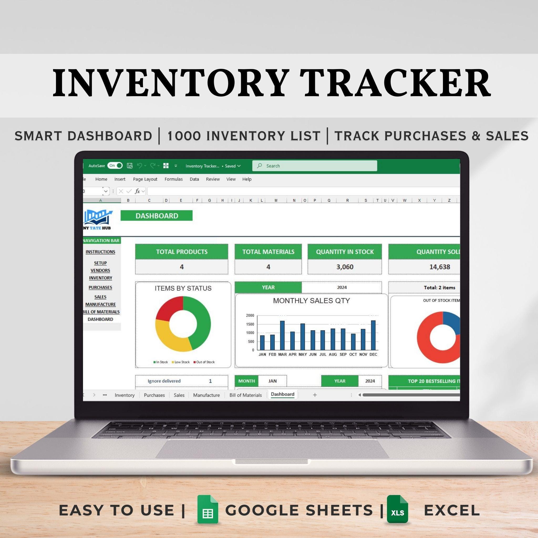 Inventory Tracker Inventory Management Google Sheets Small Business ...