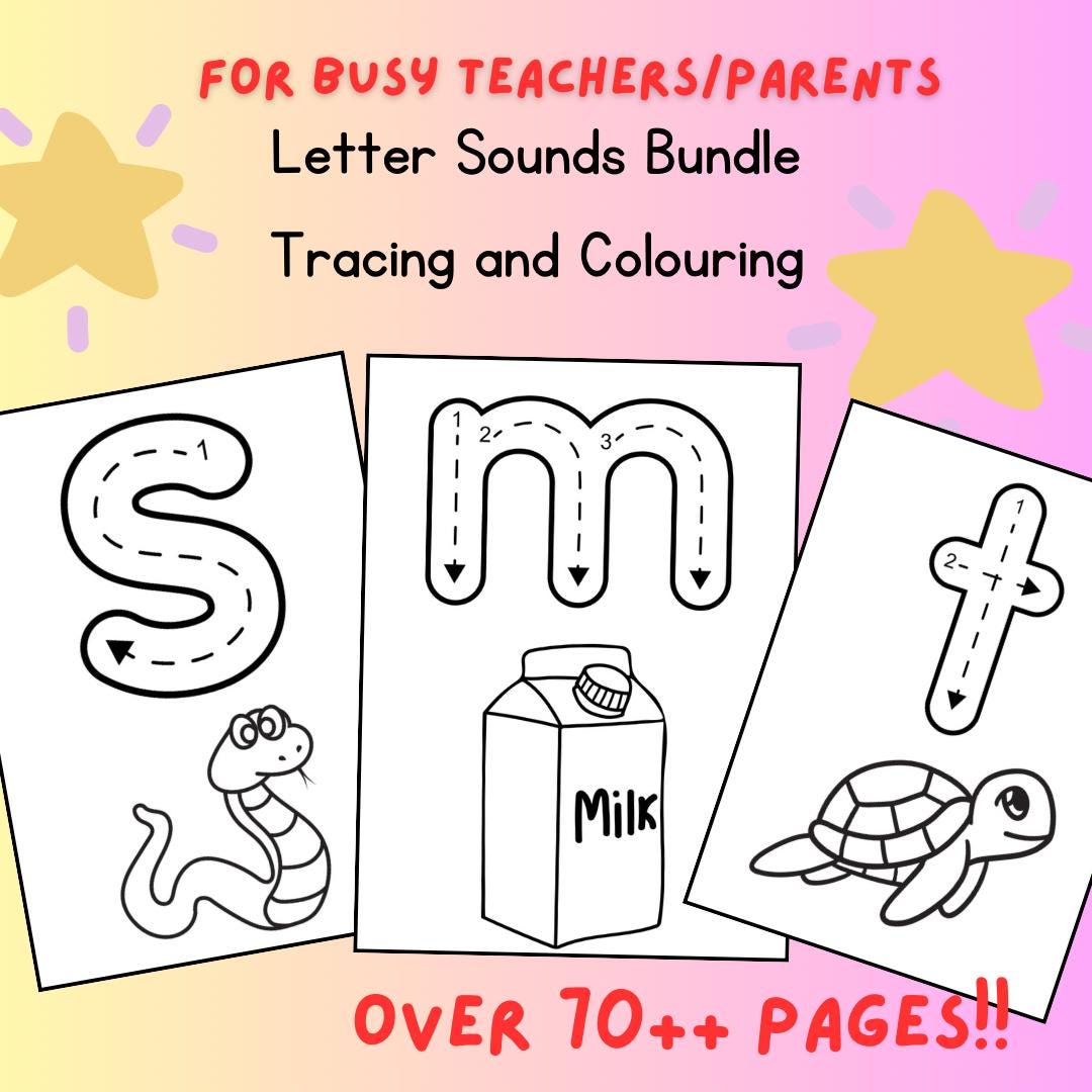 JOLLY PHONICS WORKSHEET Group 1-7 Alphabet A-Z Letter Sounds Bundle ...