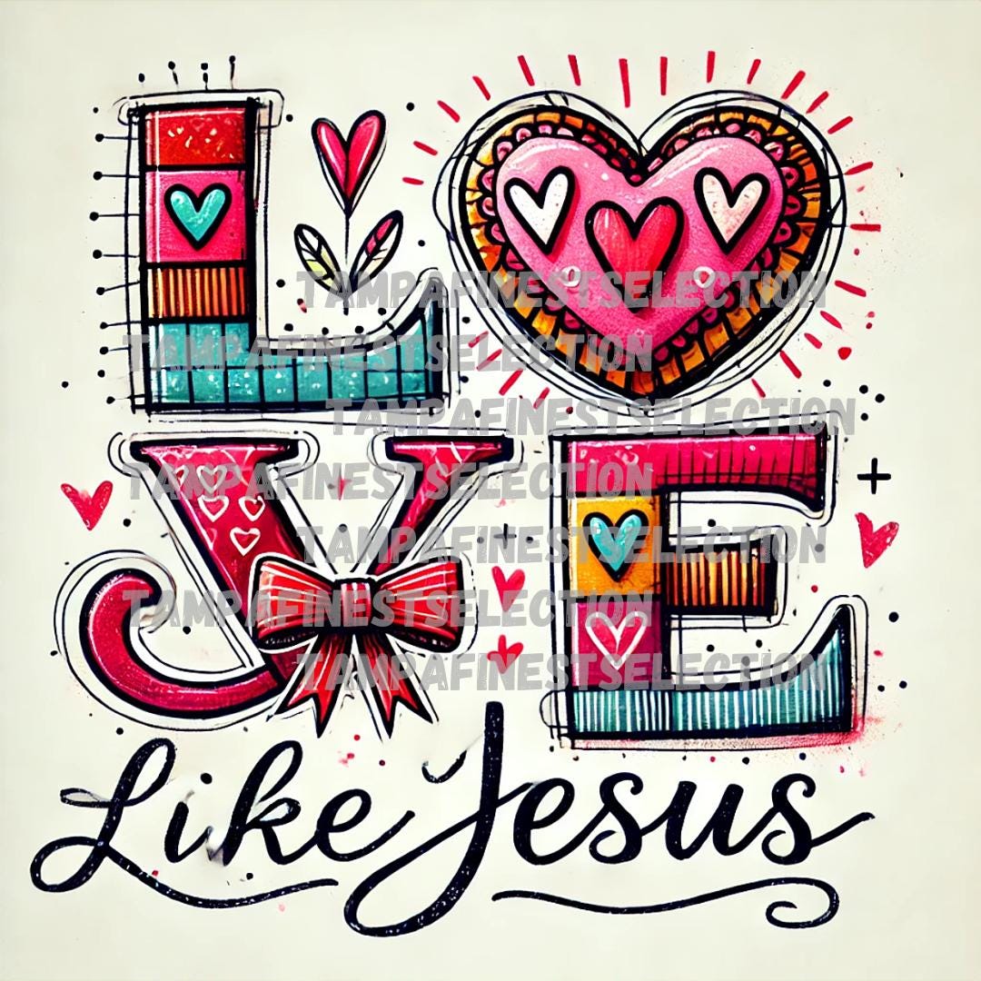 Love Like Jesus Valentine Png, Coquette Bow Valentine Heart Png ...