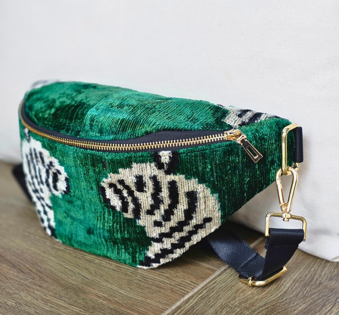 Handmade Velvet Fanny Pack: Zebra Animal Print Belt Bag I Holiday Gift ...