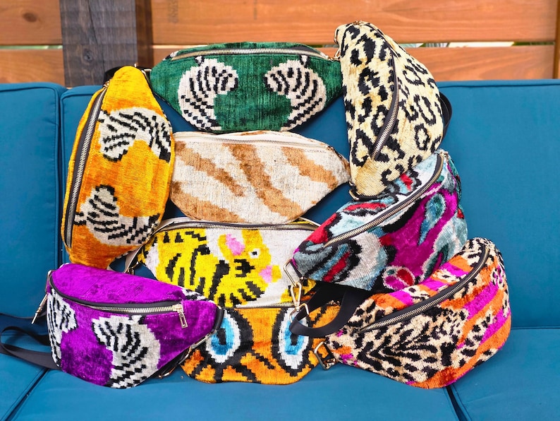 Handmade Velvet Fanny Pack: Zebra Animal Print Belt Bag I Holiday Gift ...