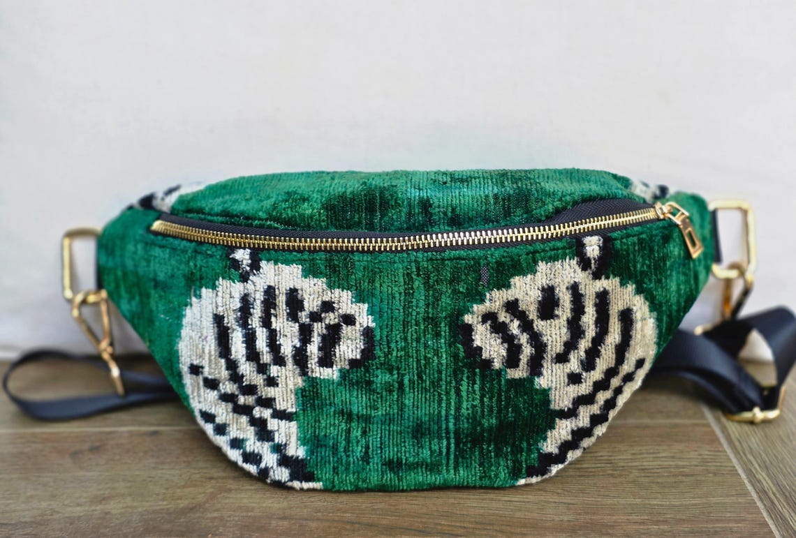 Handmade Velvet Fanny Pack: Zebra Animal Print Belt Bag I Holiday Gift ...