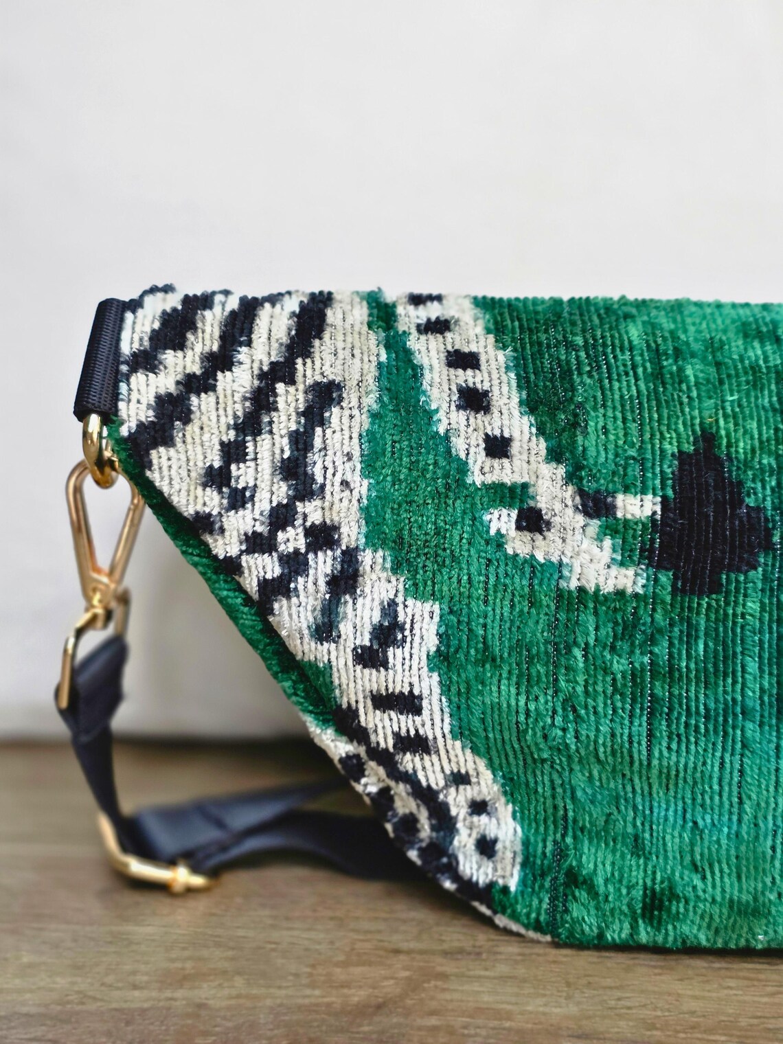 Handmade Silk Velvet Ikat Fanny Pack: Zebra Animal Print Belt Bag - Etsy