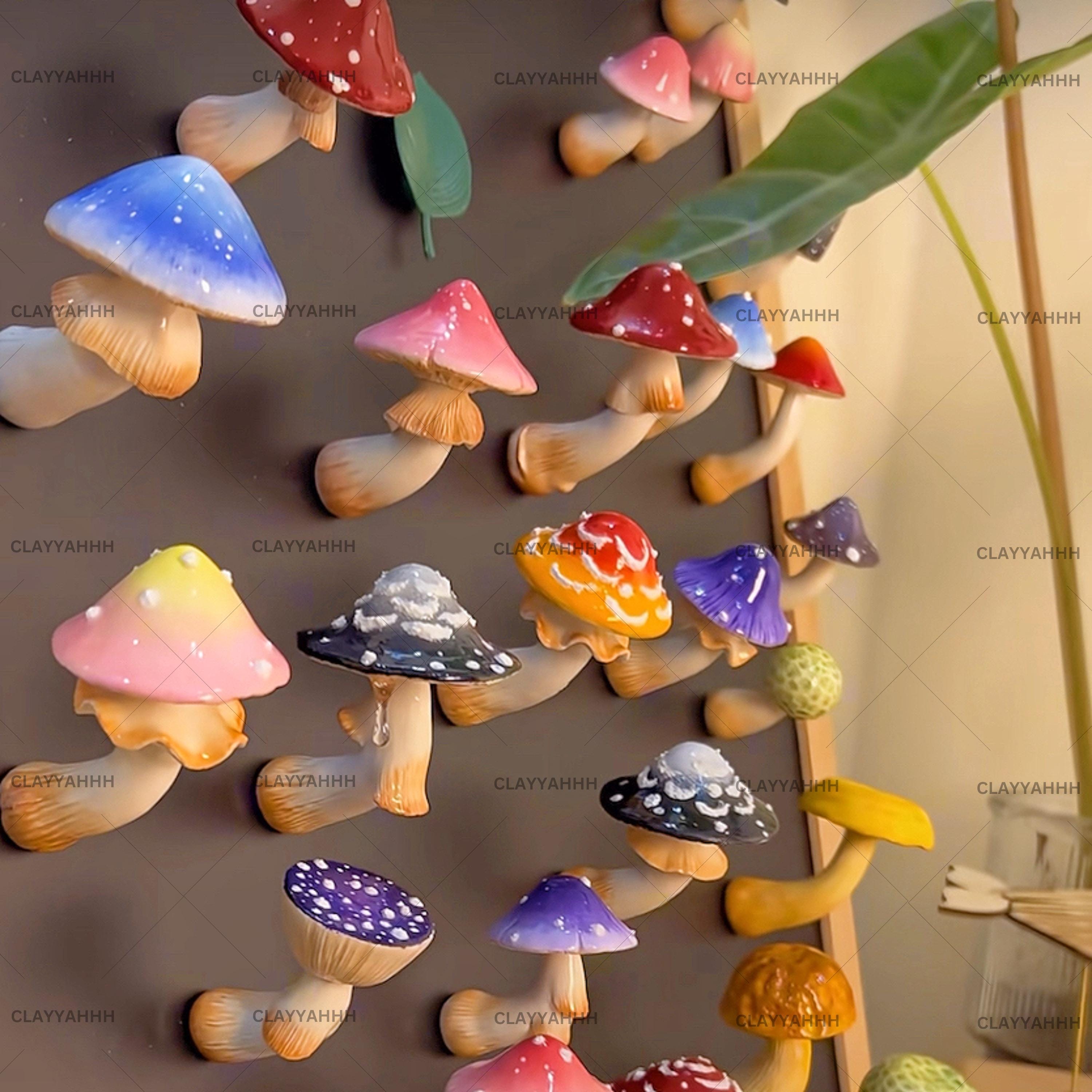 Cute Clay Mushroom Fridge Magnets | Fairycore Kitchen Decor ...