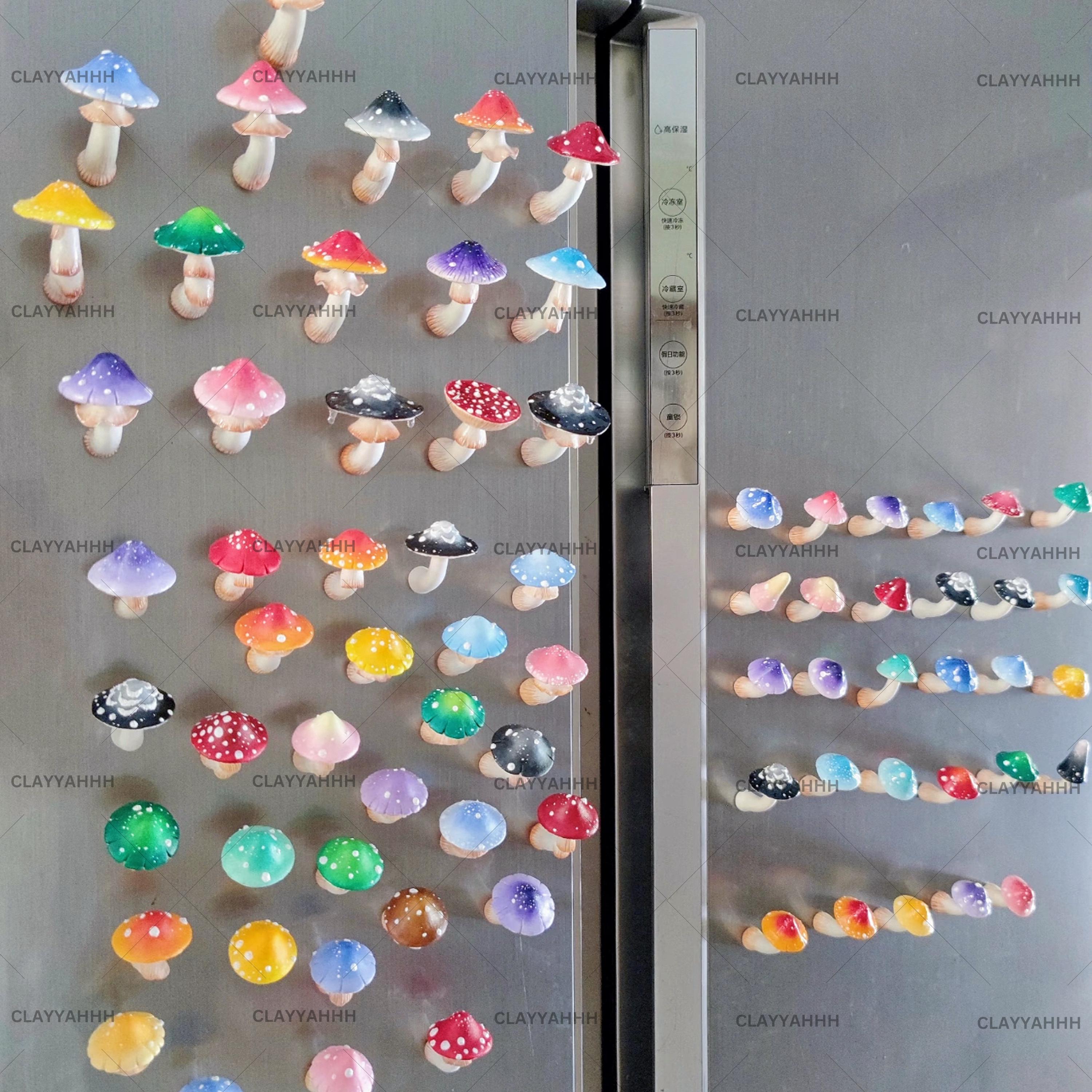 Cute Clay Mushroom Fridge Magnets | Fairycore Kitchen Decor ...