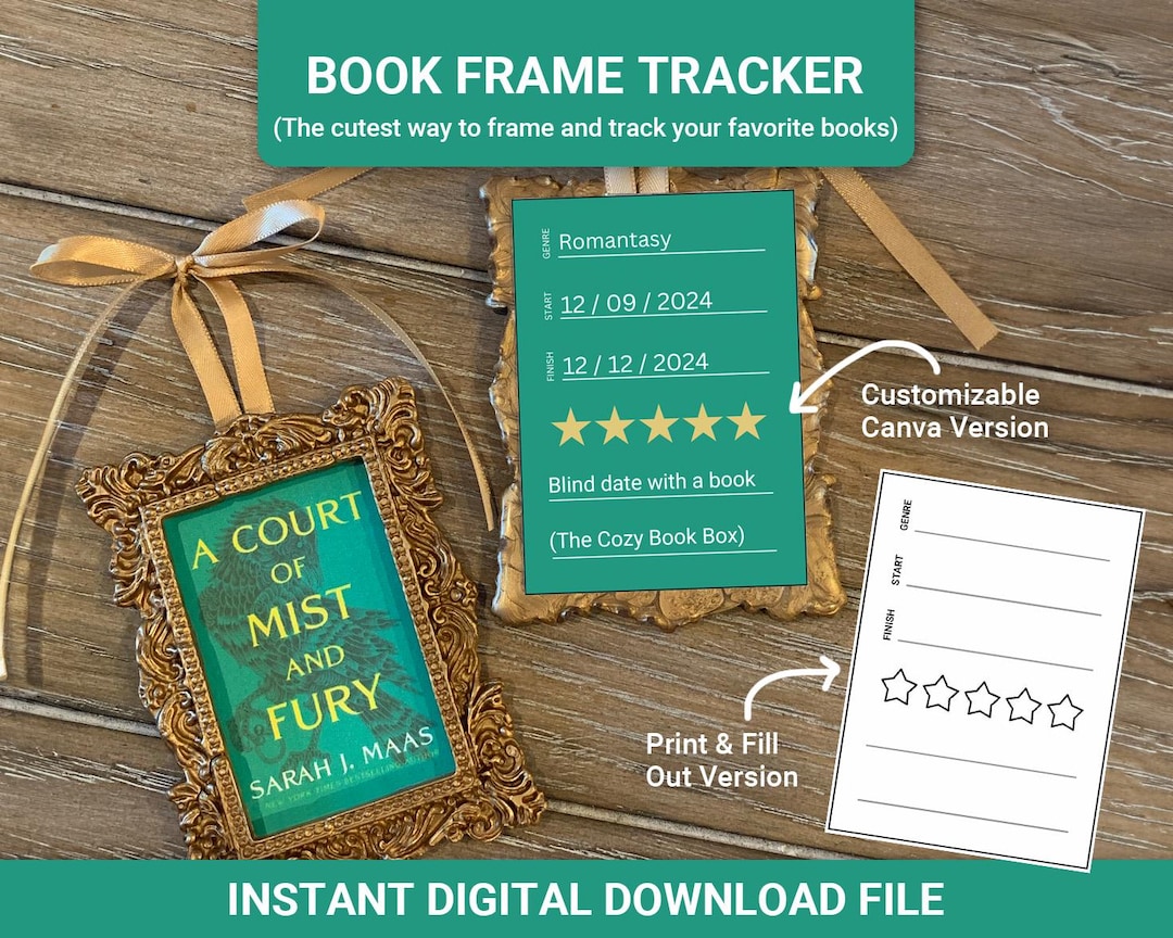 Book Frame Reading Tracker: DIY Canva Template (digital Download) - Etsy