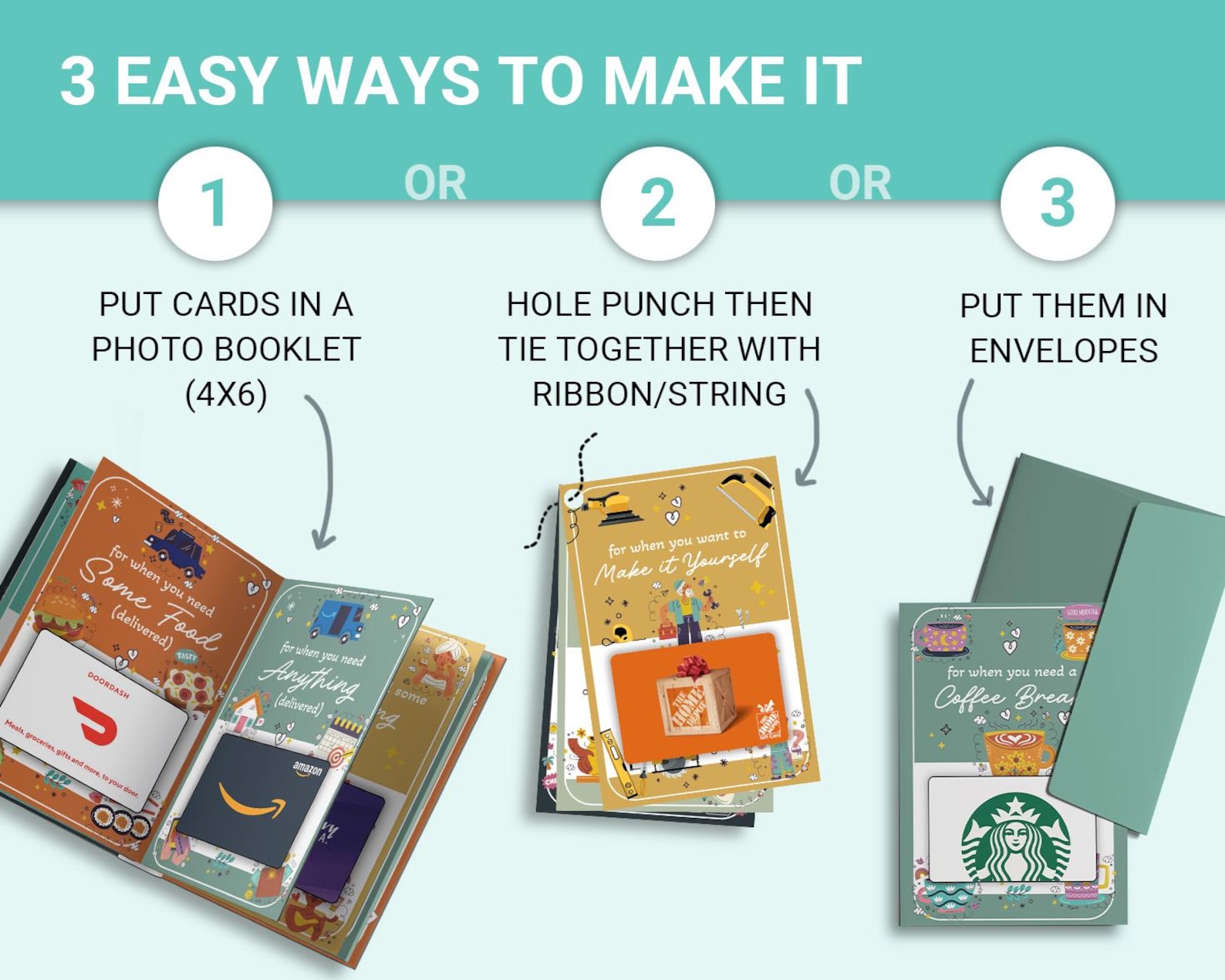 Printable Gift Card Template: DIY Gift Card Book, Holder, Gift Card ...