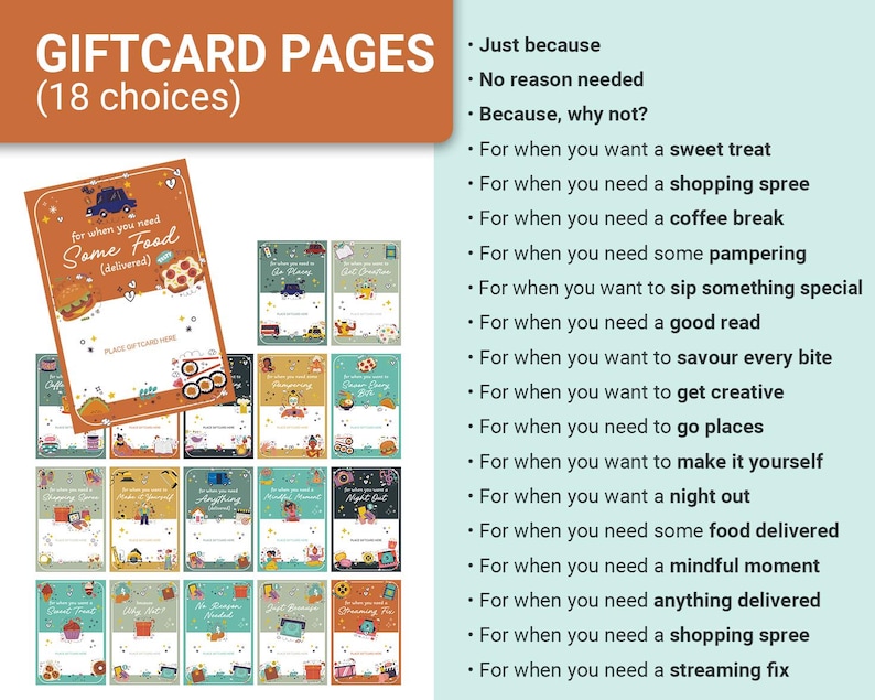 Gift Card Template: Gift Card Book, Holder, Cards, Printable Gift Card ...