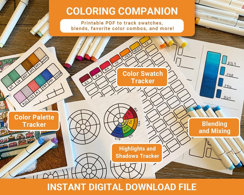 Coloring Companion: Track Swatches, Color Palettes, and More (digital ...