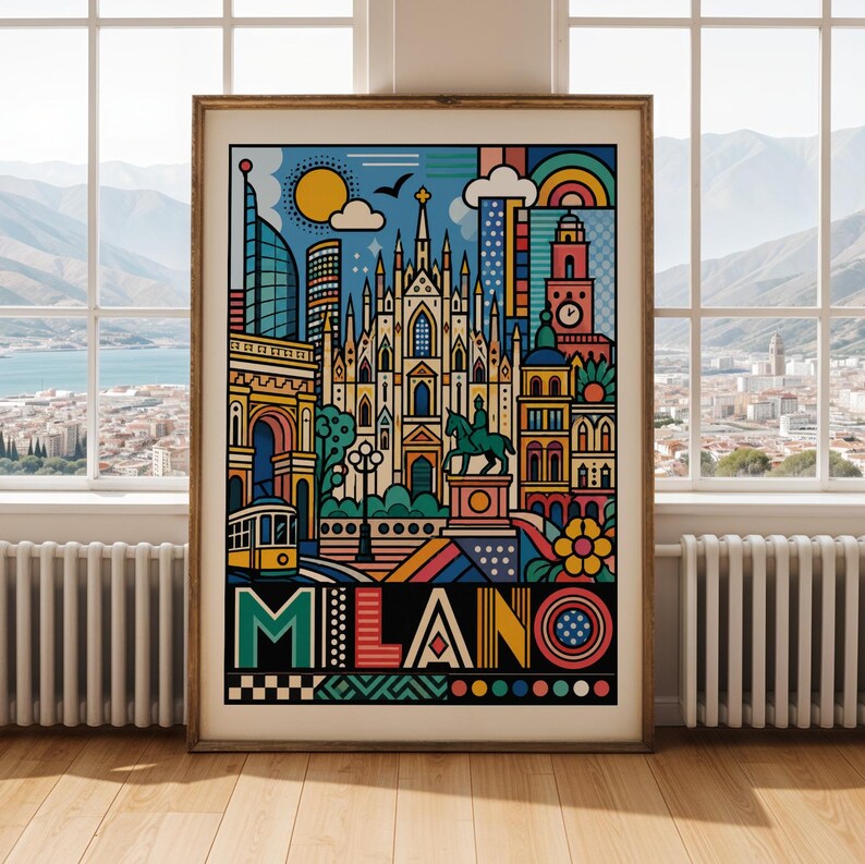 Milano Wall Art, Vintage Italy Poster, Milan Cathedral Print, Italian ...