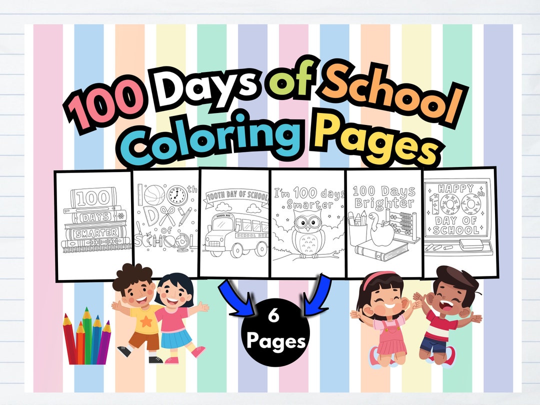 100 Days of School Coloring Pages | 100th Day of School Coloring Sheets ...