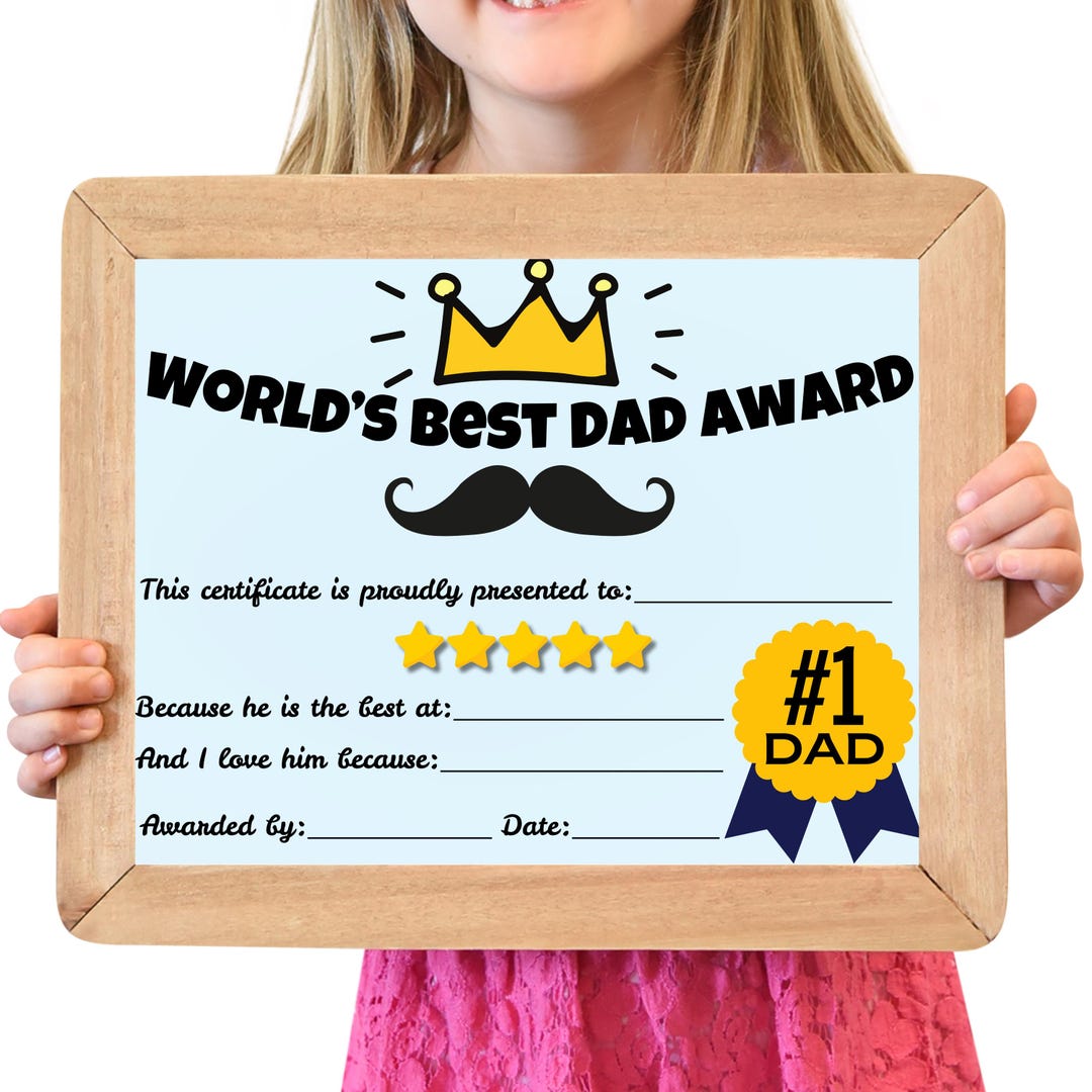 World's Best Dad Award | Father's Day Gift | Printable Father’s Day ...