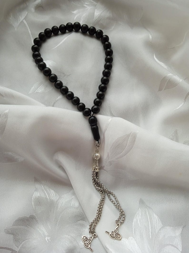 Real Erzurum Oltu Stone Handmade Rosary İslamic Prayer Beads, 33 Beads ...