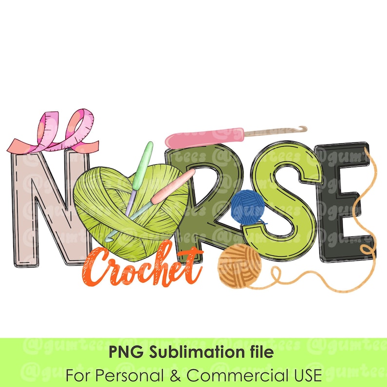 Nurse Crochet PNG, Funny Medical Yarn Clipart, Crochet Lover Digital ...