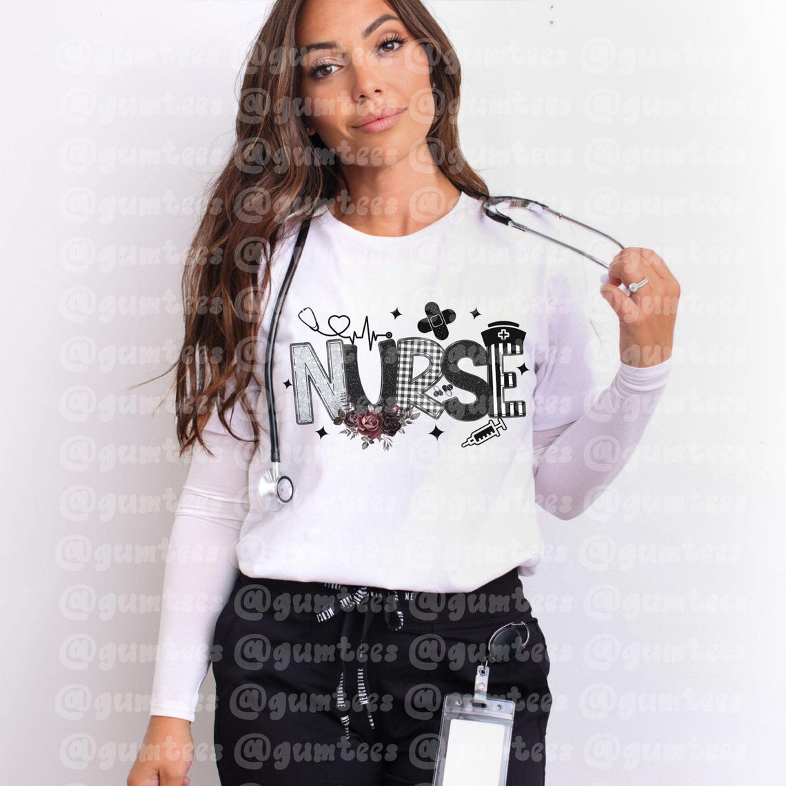 Gothic Nurse PNG, Black and White Aesthetic Clipart, Dark Medical ...