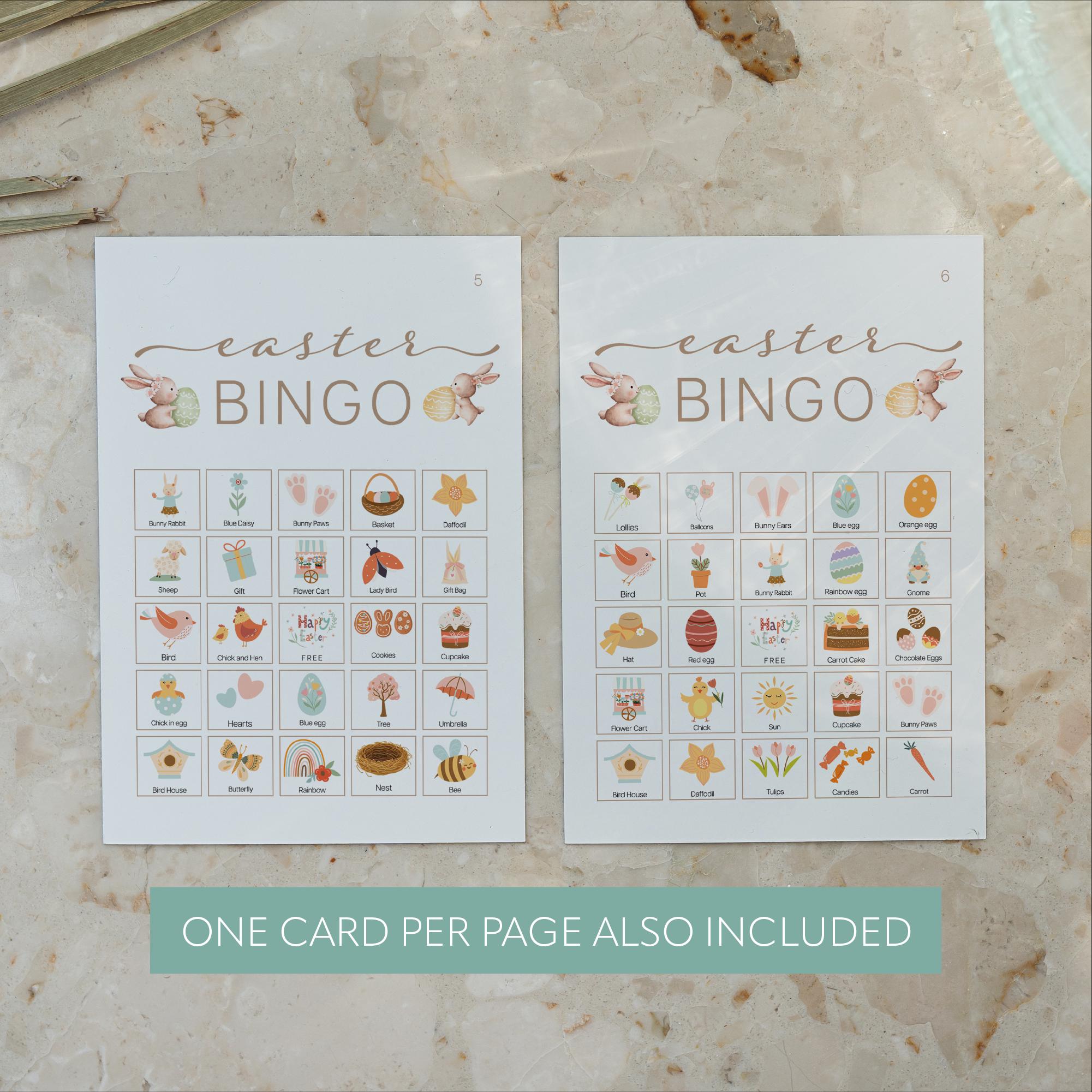 Easter Bingo Game, Easter Activity, Printable Bingo Game, Prefilled ...