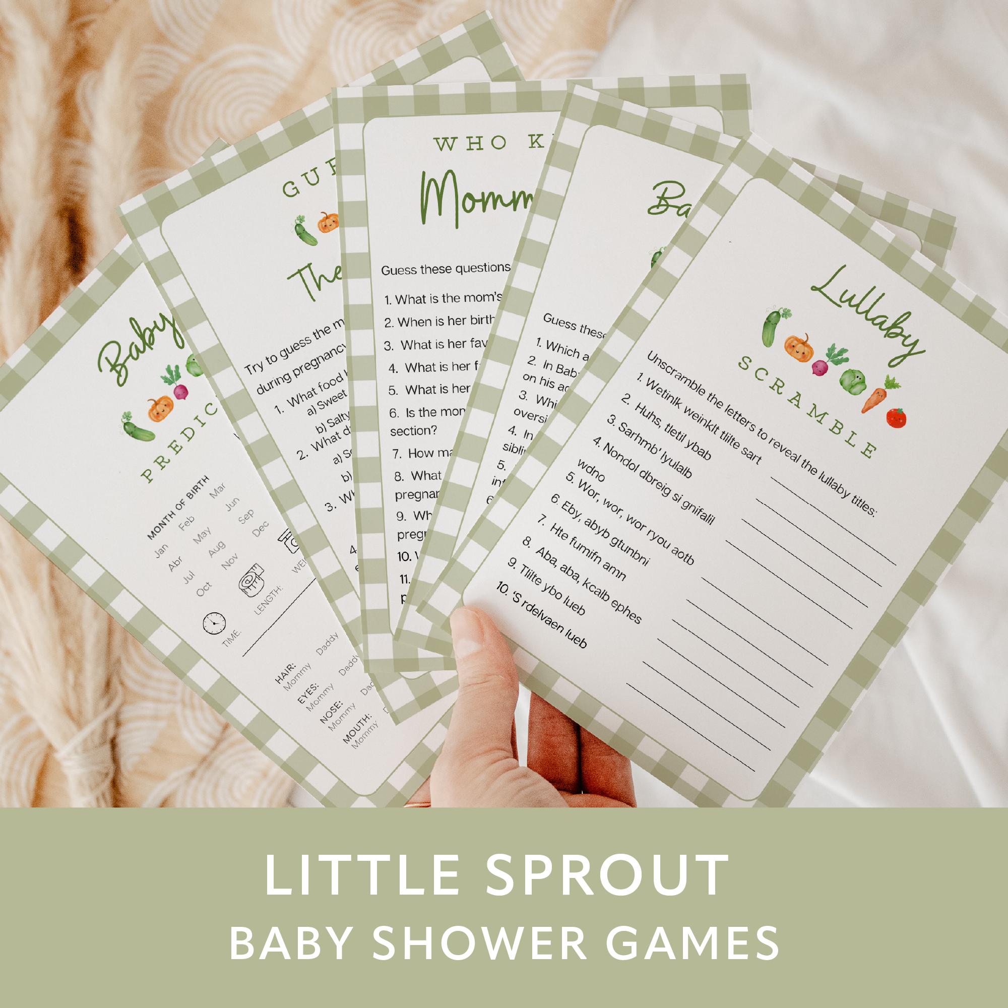 Garden Baby Shower Games Bundle: Little Sprout Theme (digital Download ...