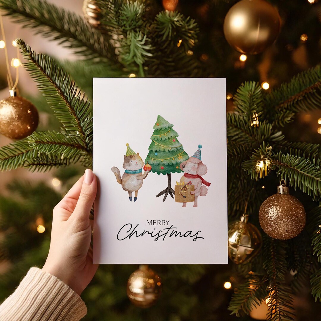 Printable Christmas Card, Merry Christmas Card, Instant Download ...