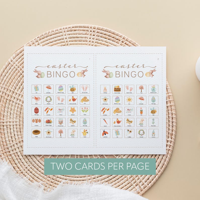 Easter Bingo Game, Easter Activity, Printable Bingo Game, Prefilled ...