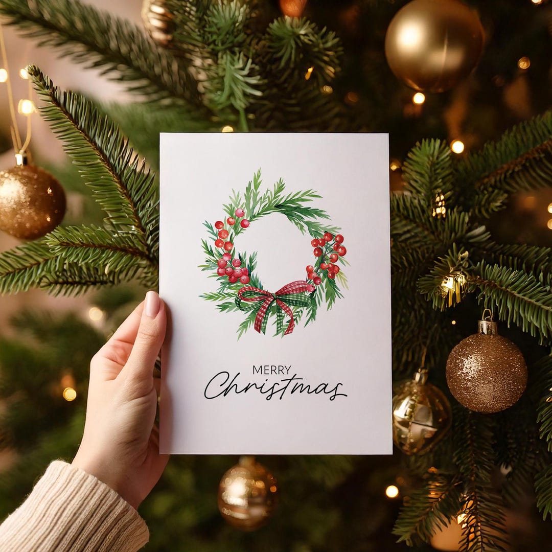 Printable Christmas Card, Merry Christmas Card, Instant Download ...