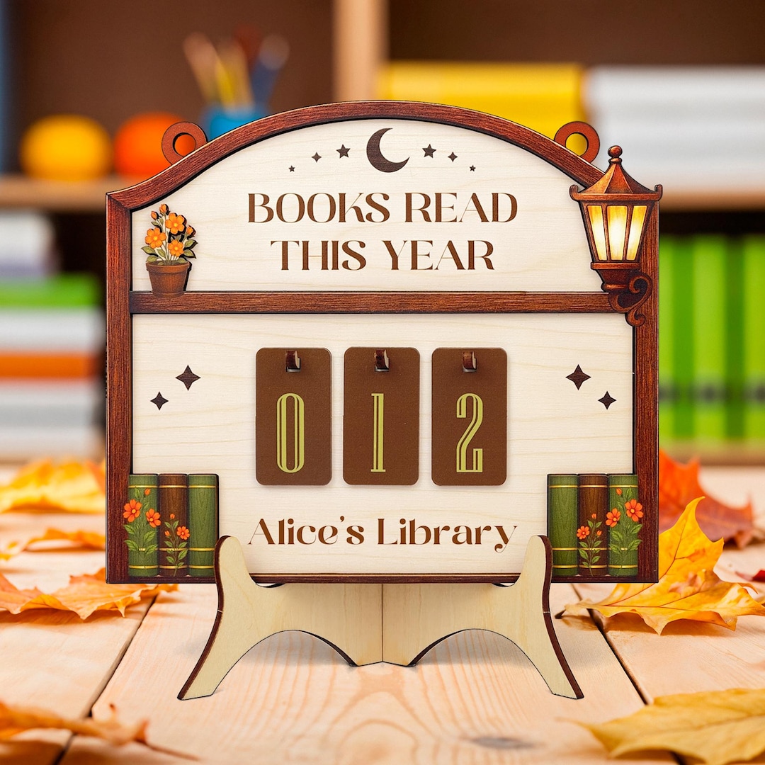 Rustic Books Read Tracker Sign, Personalized Wood Reading Counter - Etsy
