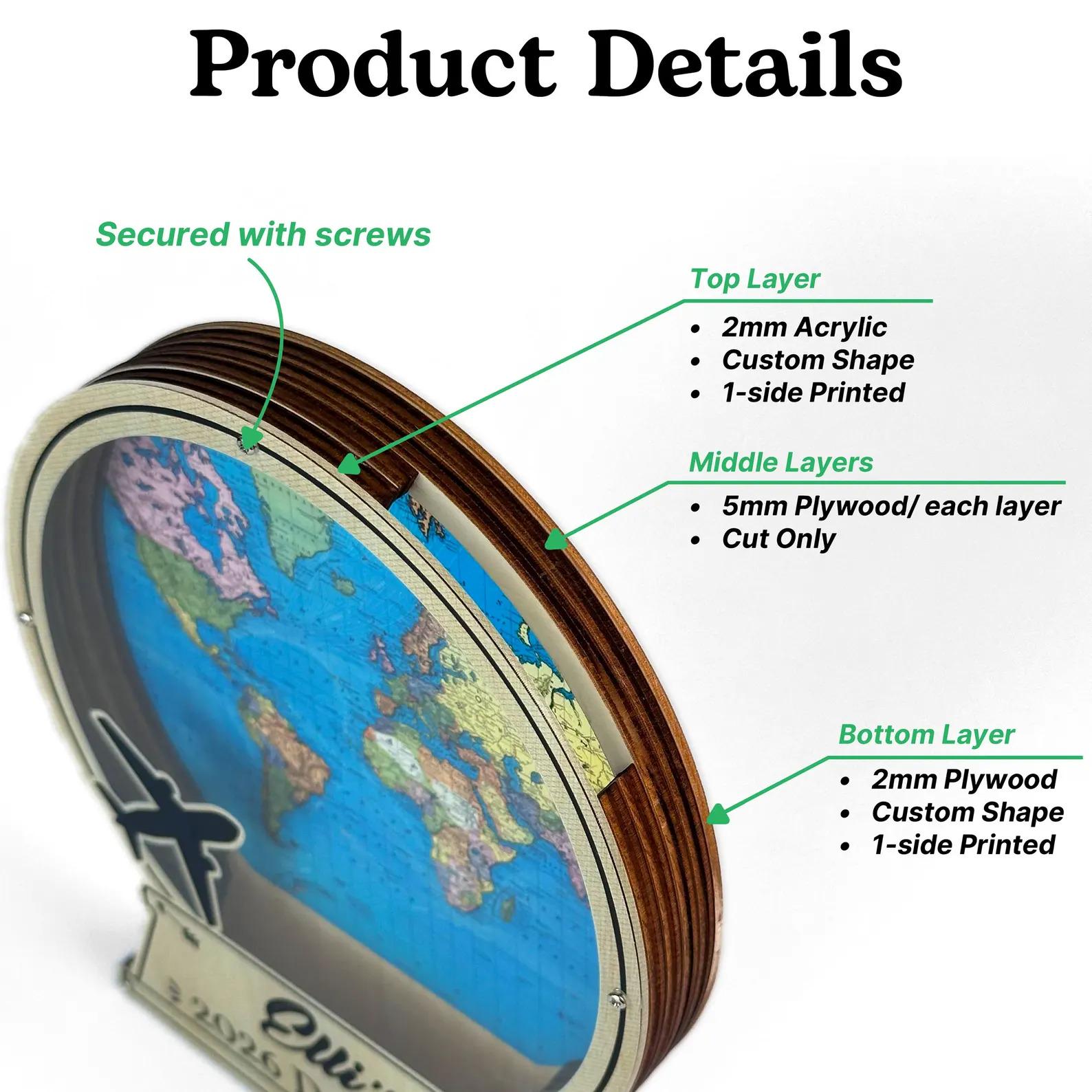 Custom Travel Fund Box, Personalized Adventure Money Bank, Globe Map ...