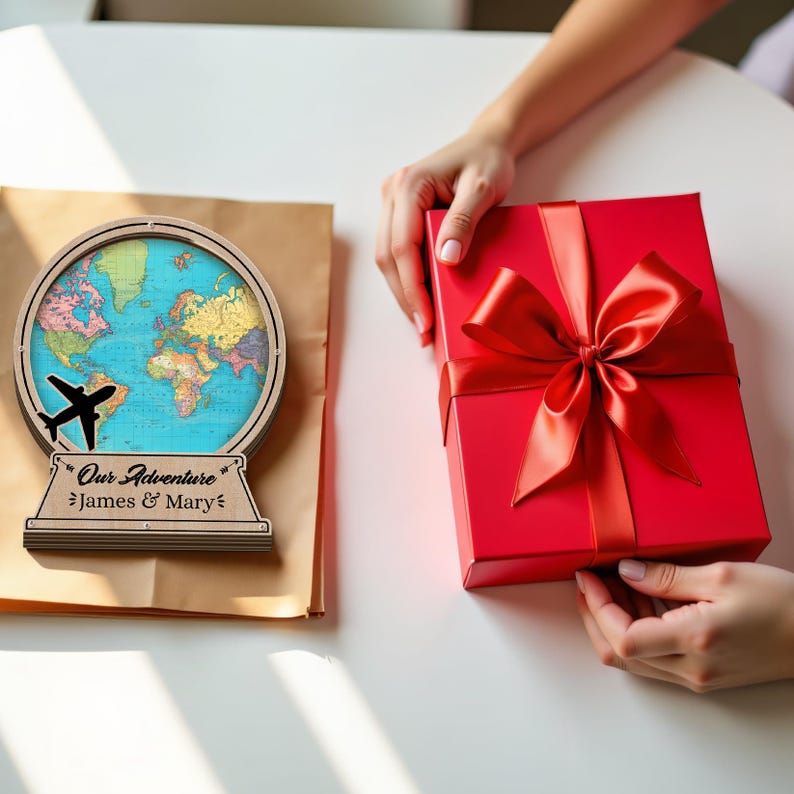 Personalized Travel Adventure Shadow Box, Our Adventure Memory Box With ...