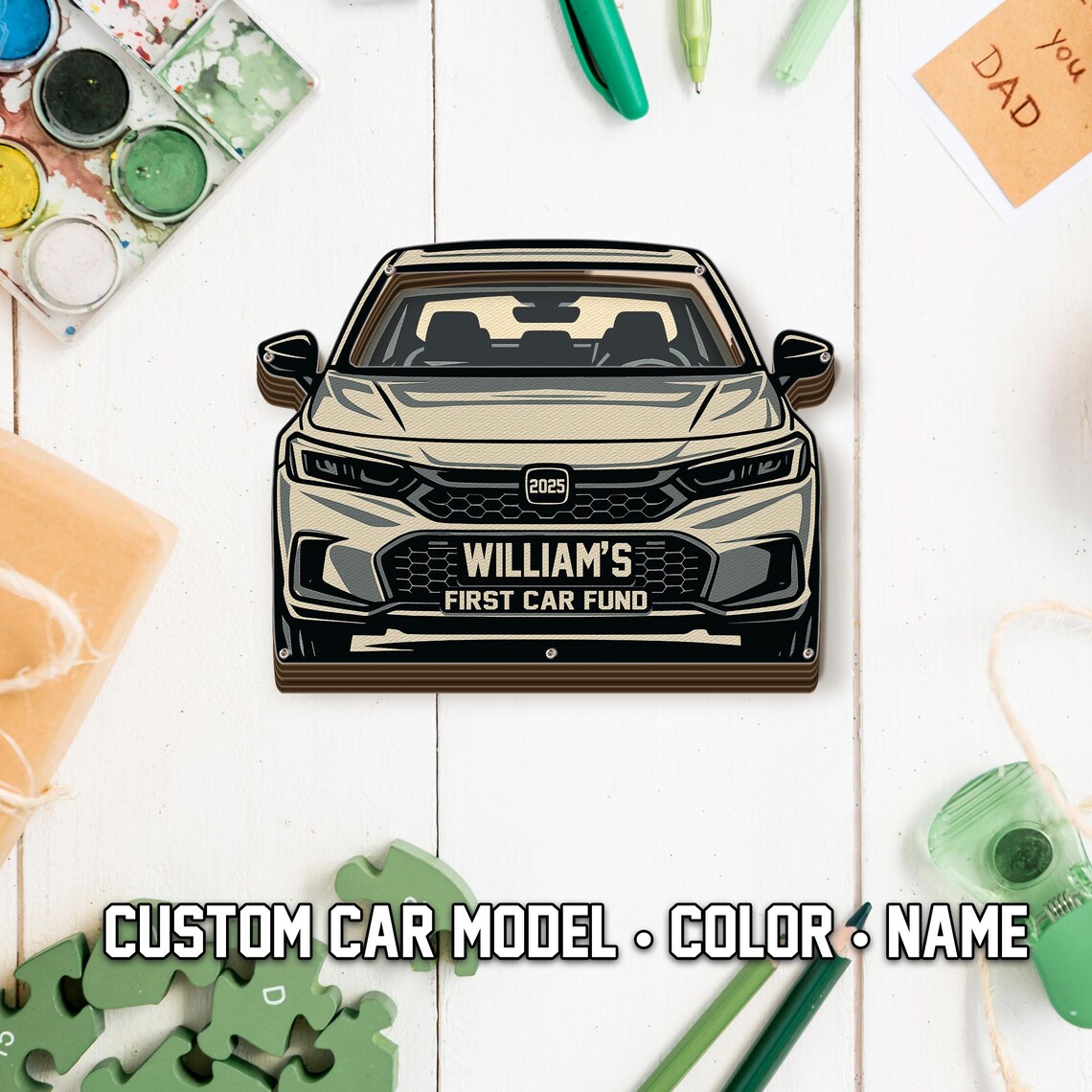 Custom First Car Fund Box, Personalized Car Money Bank, New Driver Gift ...