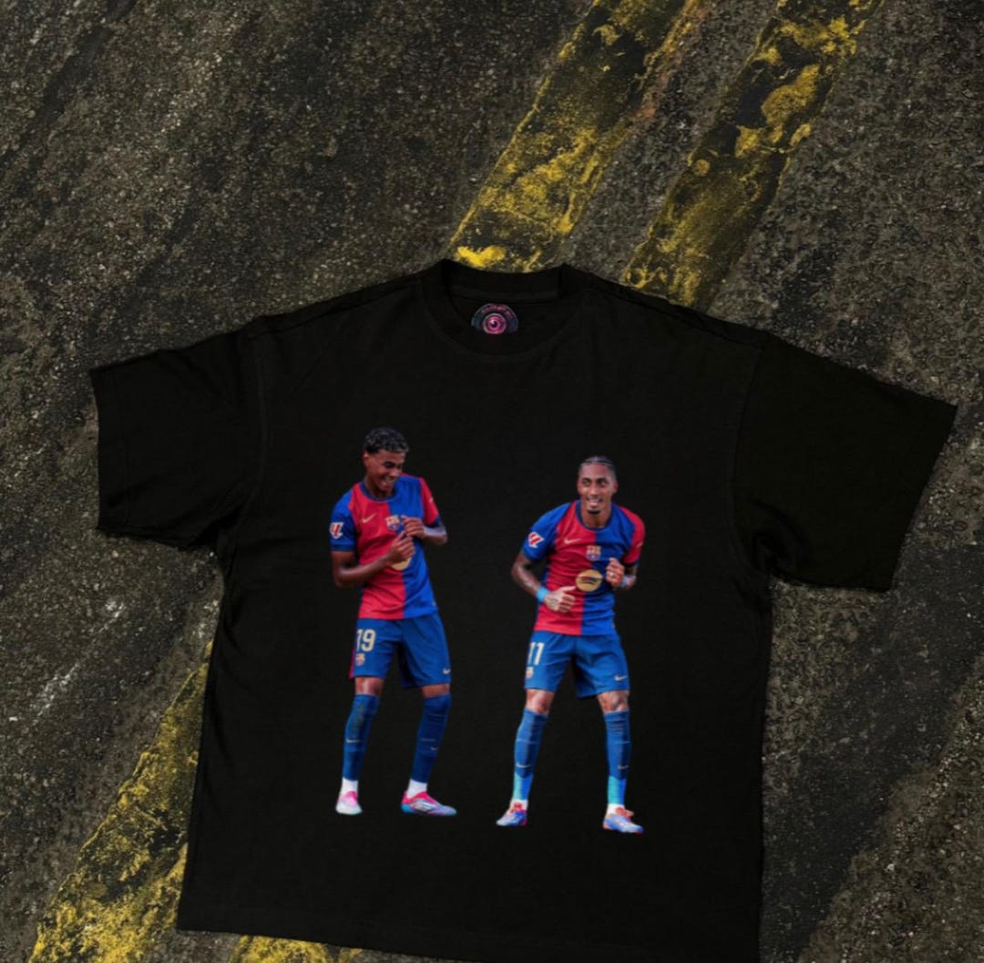 Raphina and Lamine Yamal Barcelona Oversized Tee - Etsy