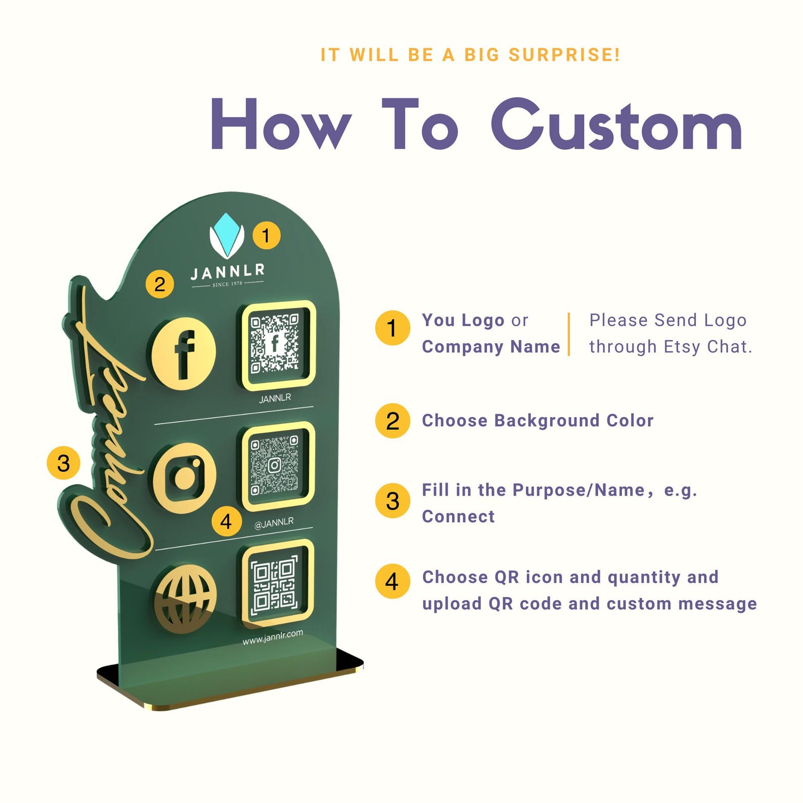 Custom Acrylic QR Code Sign, Business Payment, Social Media Display - Etsy