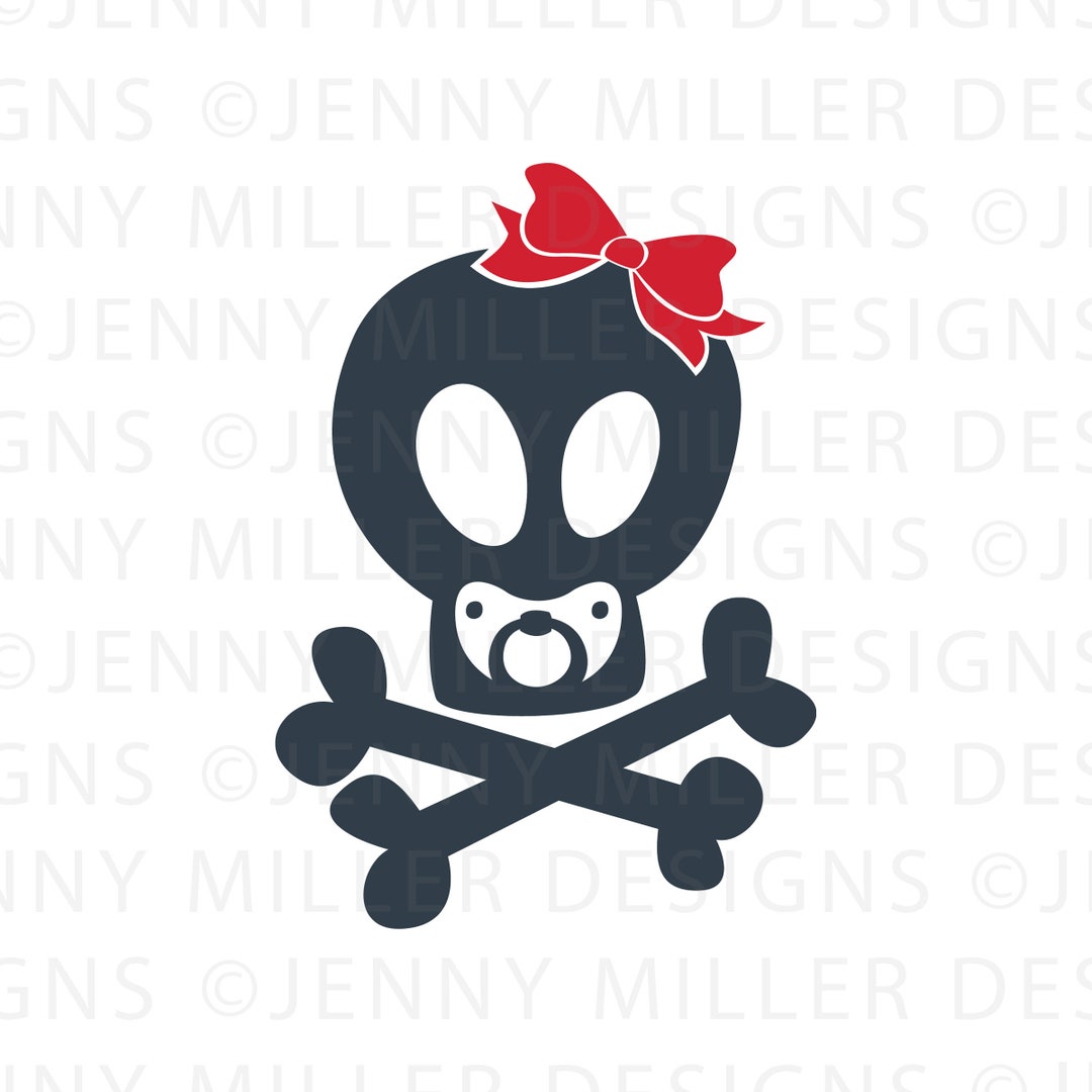 Skull Pacifier Girl SVG, Cricut, Silhouette, Skull, Pacifier, Baby, SVG ...