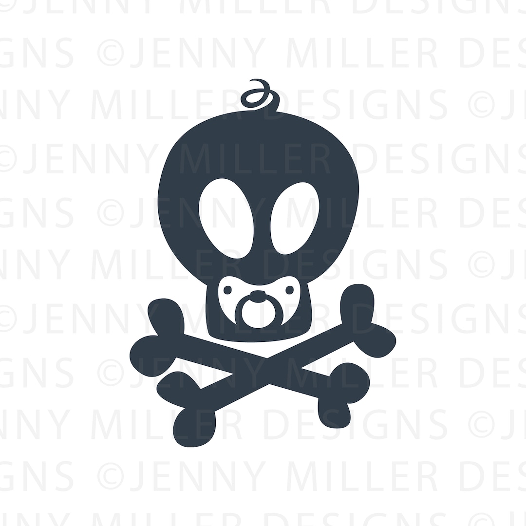 Skull Pacifier Boy SVG, Cricut, Silhouette, Skull, Pacifier, Baby, SVG ...