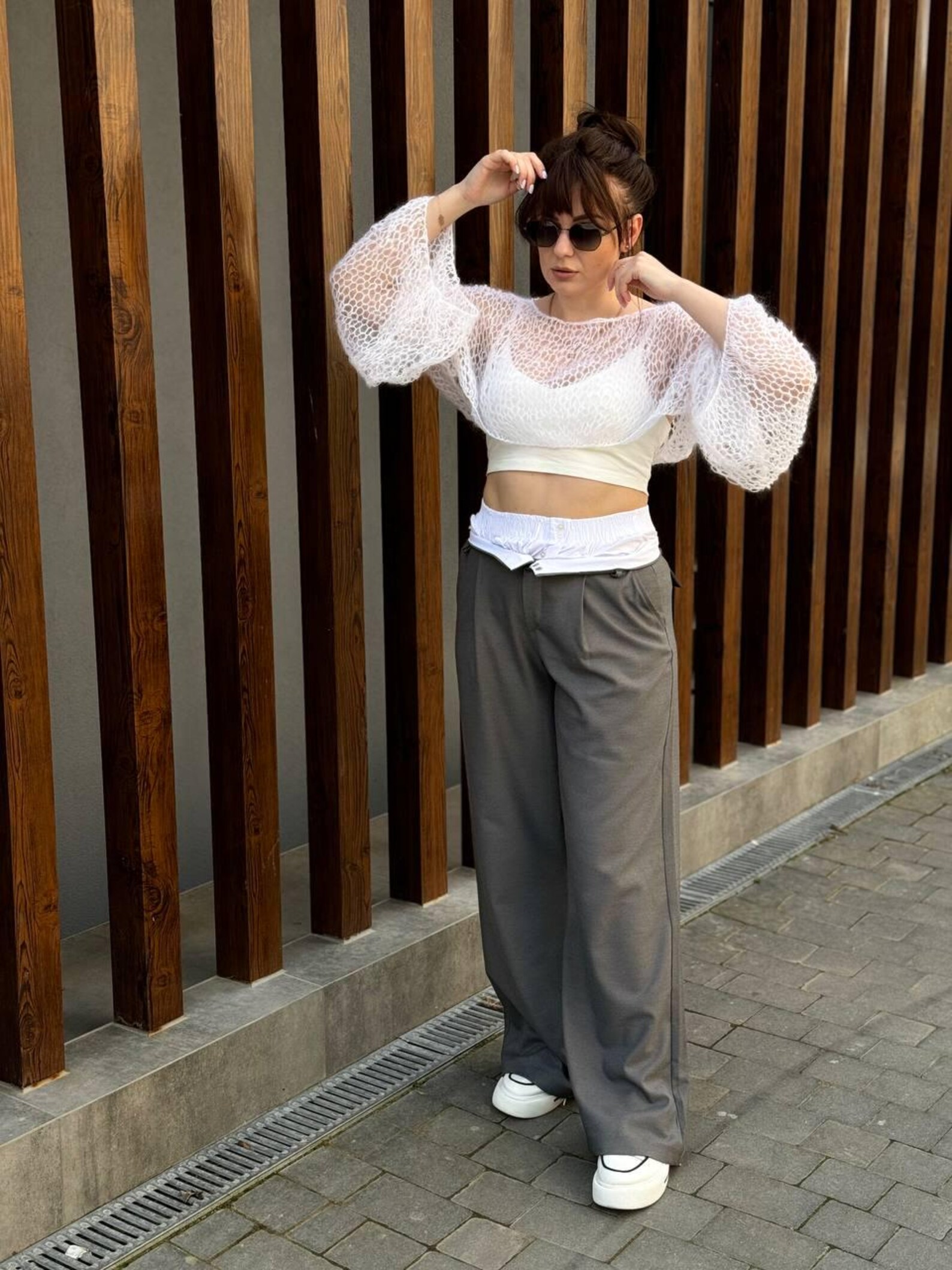 Crop Top Soft Fluffy Knitted Mohair Sweater Individually Handcrafted ...