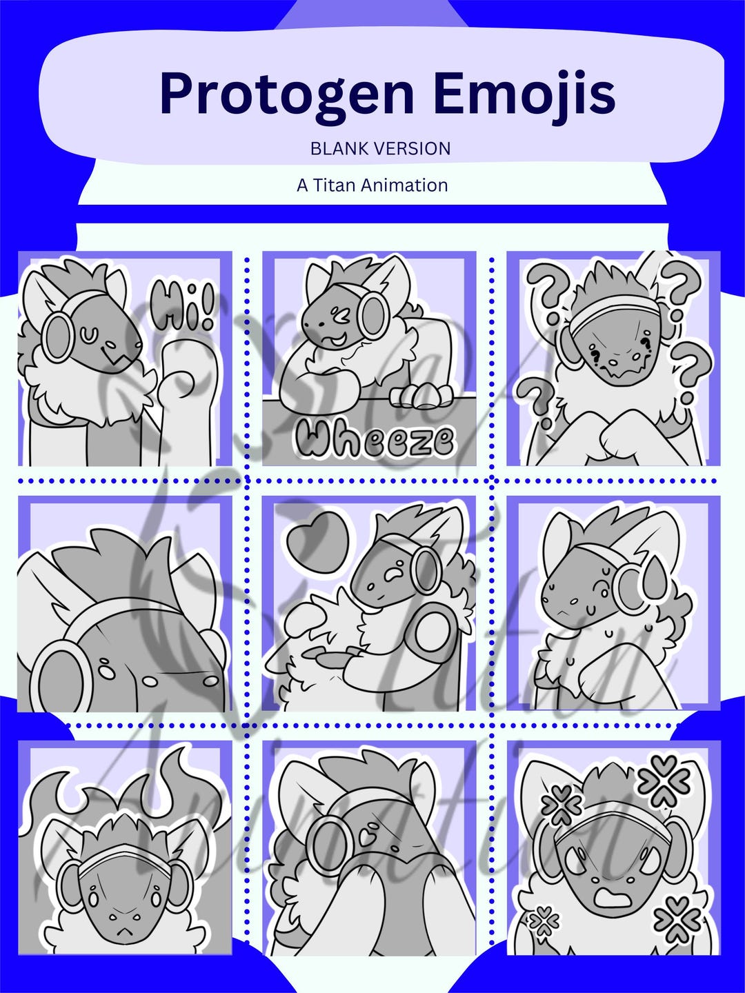 Digital Protogen Furry Emoji/sticker Bases (9 Emojis, Pack 1) - Etsy