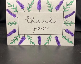Simple Thank You Note, Handmade Thank You Note, Hand Painted Thank You ...