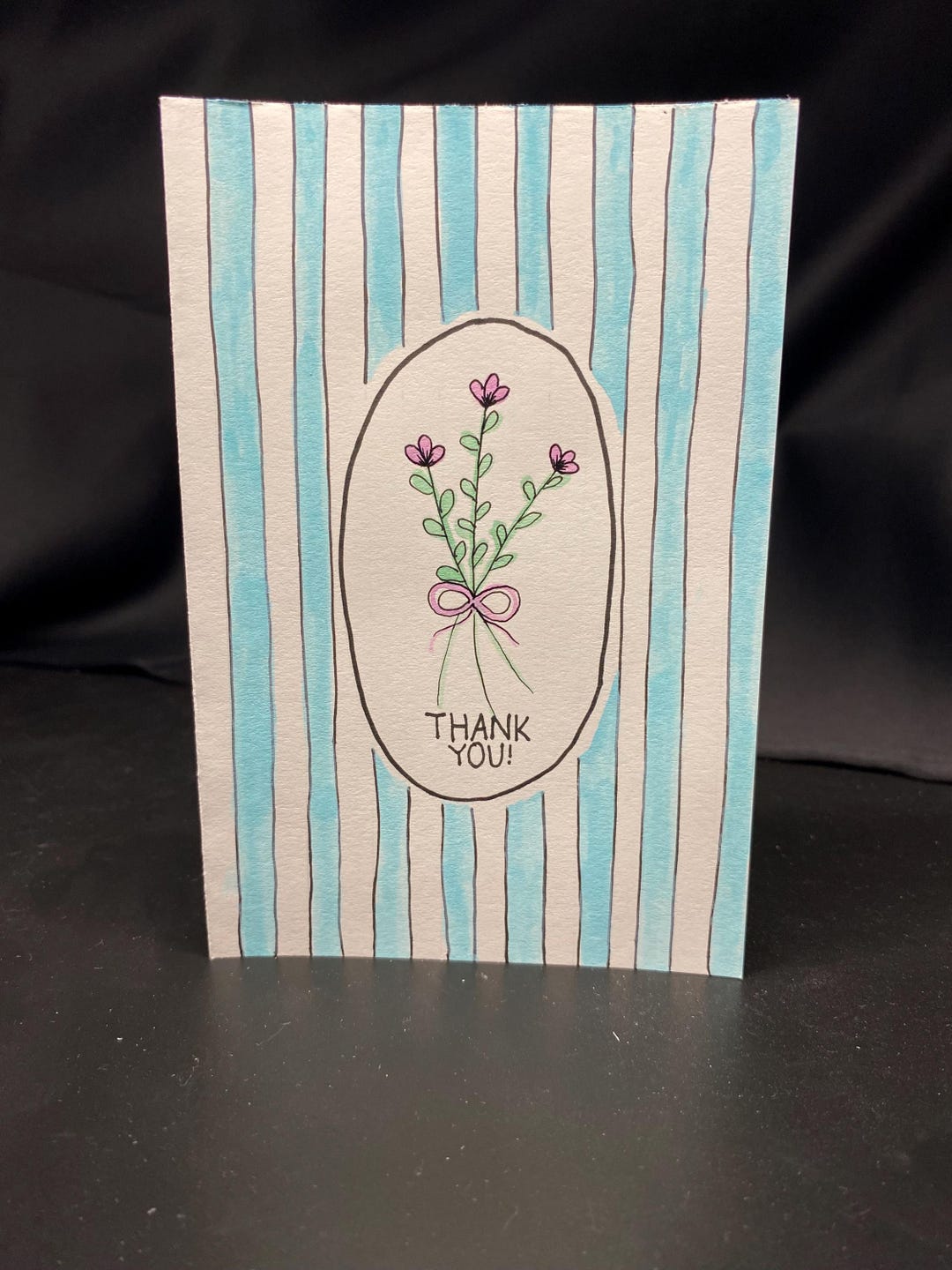 Handmade Thank You Note, Simple Thank You Note, Hand Painted Thank You ...