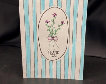 Simple Thank You Note, Handmade Thank You Note, Hand Painted Thank You ...