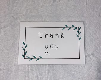 Thank You Note, Simple Thank You Note, Handmade Thank You Note, Hand ...