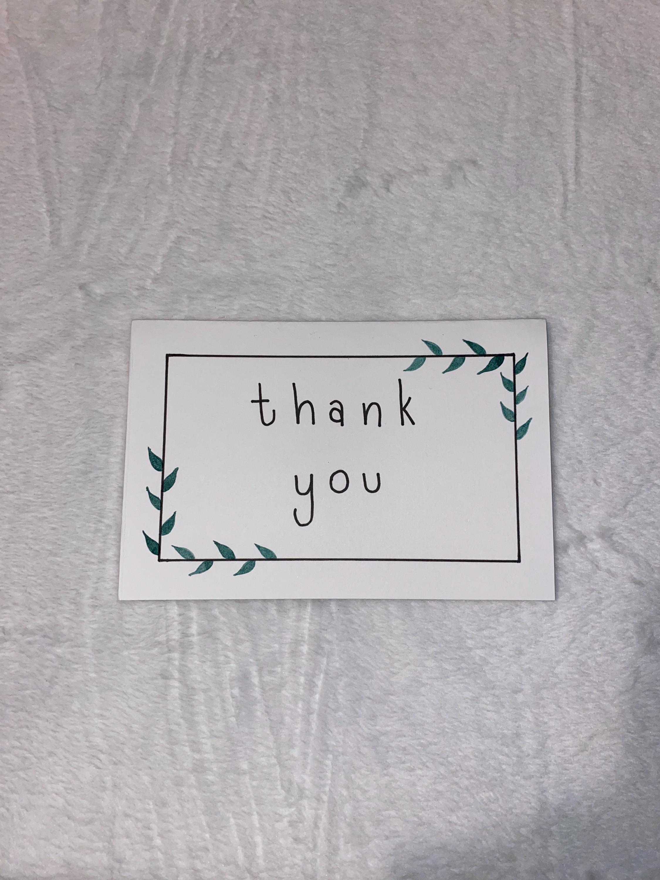 Simple Thank You Note, Handmade Thank You Note, Hand Painted Thank You ...