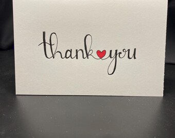 Simple Thank You Note, Handmade Thank You Note, Hand Painted Thank You ...