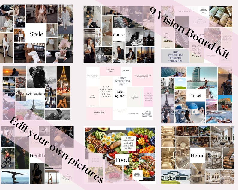 2025 Vision Board Kit: Editable Templates (digital Download) - Etsy