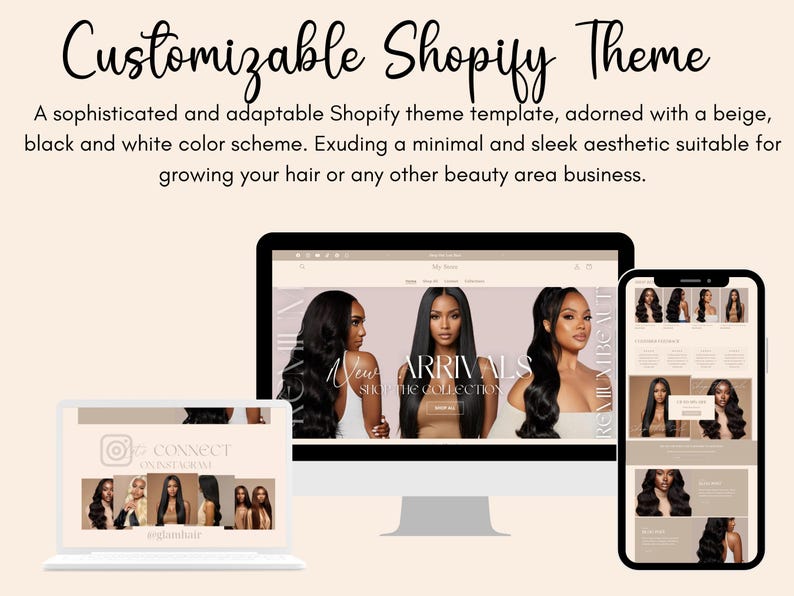Shopify Hair Website Template: Editable Banners in Canva - Etsy