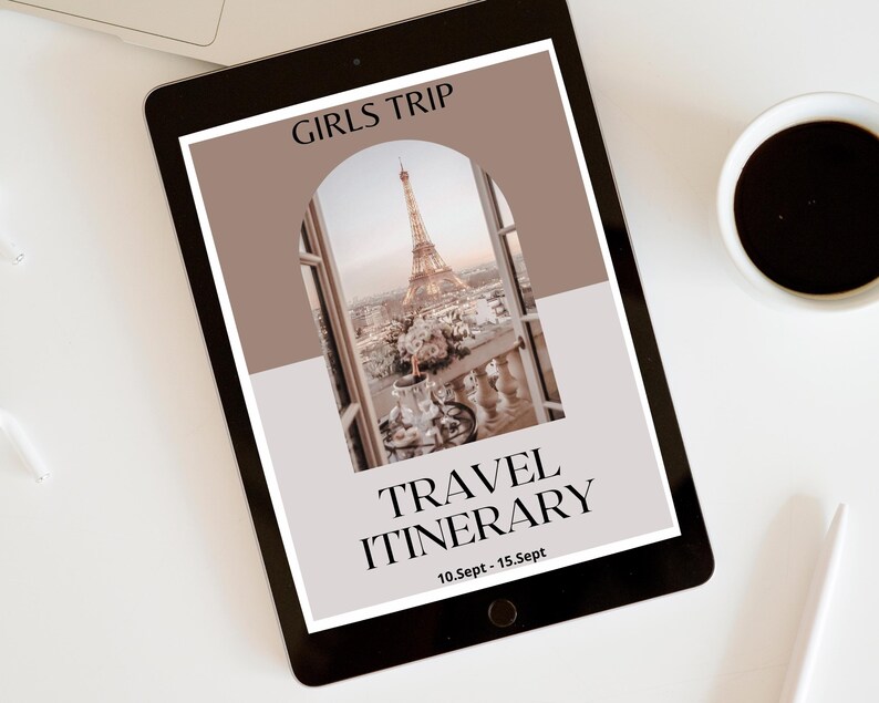 Girls Trip Itinerary Template, Girls Trip Template, Simple and Classy ...